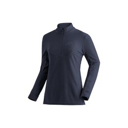 Maier Sports Damen Fleecepullover &raquo;Denise HZ W&laquo;, Damen Midlayer, pflegeleichtes Half-Zip Fleece blau 36