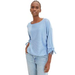 Tom Tailor Denim Damen Tom Tailor Denim 3/4-Arm-Shirt in feiner Rippoptik wei&szlig; XS (34)