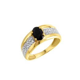Firetti Damen Goldring &raquo;Schmuck Geschenk Gold 333 Damenring Goldring Edelstein Farbstein&laquo; mit Saphir - mit Diamanten schwarz