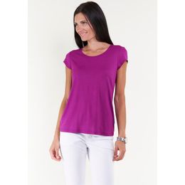 Seidel Moden Damen T-Shirt mit Kappen&auml;rmel, MADE IN GERMANY lila 48