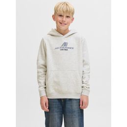 Jack & Jones Jack & Jones Junior Jungen Kapuzensweatshirt &raquo;JCOTIER FRONT PRINT SWEAT HOOD JNR&laquo; grau 128