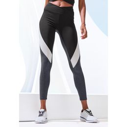 active by Lascana Lascana Active Damen LASCANA ACTIVE Sporthose Sportleggings in Colourblockingdesign schwarz XS (32/34), N-Gr