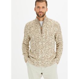 bonprix Herren bonprix &raquo;Troyer Pullover mit Rei&szlig;verschluss&laquo; aus Polyacryl, mit Stehkragen, mit Rei&szlig;verschluss, Regular Fit beige 60/62 (XXL)