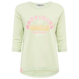 Zwillingsherz Damen Langarmshirt &raquo;"Smile"&laquo; 3/4-Arm, Rundhalsausschnitt, Stickerei gr&uuml;n S/M