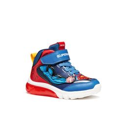 Geox Jungen Sneaker &raquo;J CIBERDRON BOY Superman Blinkschuh&laquo; Schn&uuml;rboots, Blinkschuh mit cooler Blinkfunktion blau 24