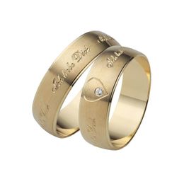 Firetti Unisex Trauring &raquo;Schmuck Geschenk Gold 375 Hochzeit Ehering Trauring "Ich liebe Dich"&laquo; Made in Germany, wahlweise mit oder ohne Brillant gold