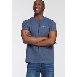 Bruno Banani Herren T-Shirt Mit Doppelkragen und Zierbrusttasche blau M (48/50)