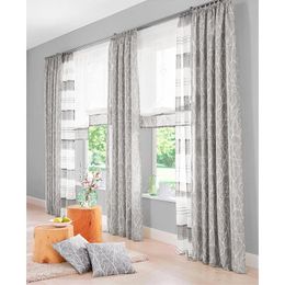 my home Raffrollo &raquo;Camposa&laquo; mit Klettband Transparent, Voile, Polyester grau Voile, Obermaterial: 100% Polyester