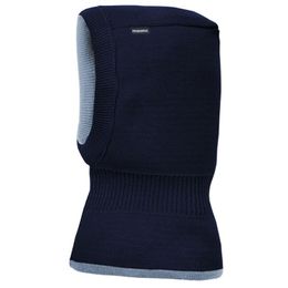 MaxiMo Jungen MaxiMo Wendem&uuml;tze reine Merinowolle, reversible, doppelt gestrickt, Ausgen&auml;htes Halsteil blau
