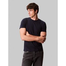 Calvin Klein Herren T-Shirt &raquo;SS STRETCH COTTON SLIM TEE&laquo; Mit Rundhalsausschnitt blau M