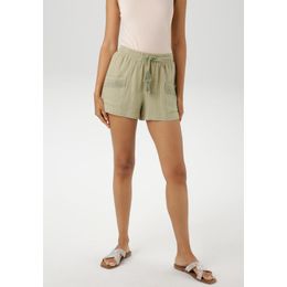 Aniston Casual Damen Aniston CASUAL Shorts mit H&auml;kel-Applikationen verziert gr&uuml;n 40, N-Gr