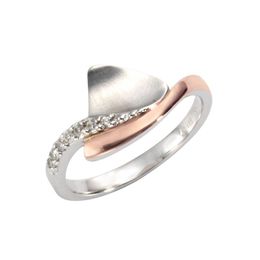 ZEEme Damen Fingerring &raquo;Silber 925 zweifarbig mit Zirkonia wei&szlig;&laquo; wei&szlig;