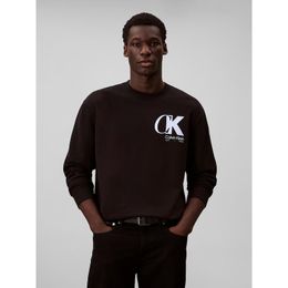 Calvin Klein Herren Sweatshirt &raquo;LS EU 350TERRY CK OVERLAP GRAPHI&laquo;, Rundhalsausschnitt, regular fit schwarz XL
