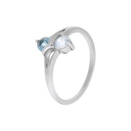 Vivance Damen Fingerring &raquo;925/- Sterling Silber rhodiniert mit Zirkonia und Glasstein&laquo; wei&szlig;