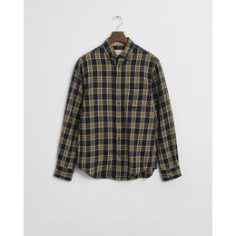 Gant Herren Karohemd &raquo;REG WINDBLOWN FLANNEL CHECK SHIRT&laquo; Mit Rundhalsausschnitt blau 3XL, N-Gr