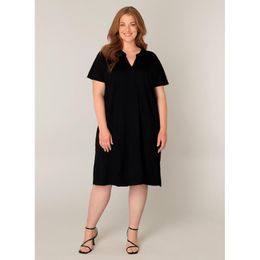 Base Level Curvy Damen Sommerkleid Ohne Taschen mit Bindeg&uuml;rtel schwarz 54/56, N-Gr