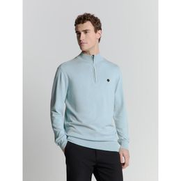 NO EXCESS Herren NO EXCESS Rundhalspullover &raquo; Sweatshirt mit halbem Rei&szlig;verschluss&laquo; blau S