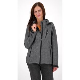 DEPROC Active Damen DEPROC Active Softshelljacke &raquo;SHELBY PEAK DC&laquo; leichte Softshelljacke mit All-Over-Print und abnehmbarer Kapuze schwarz 44L