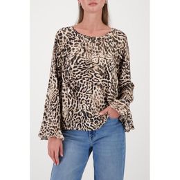 monari Damen Langarmbluse &raquo;Bluse Leodruck allover&laquo; Regular fit mit Leo-Print 42