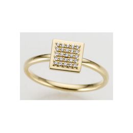 Firetti Damen Goldring &raquo;Schmuck Geschenk Gold 585, Quadrat, teilw. rhodiniert, massiv&laquo; mit Brillanten wei&szlig;
