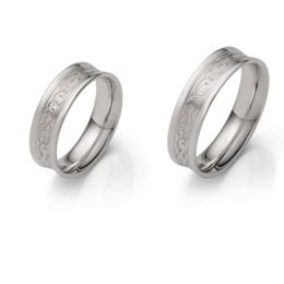 Firetti Damen Trauring &raquo;Schmuck Geschenk Silber 925 Hochzeit Ehering Partnerring "LIEBE"&laquo; Made in Germany - wahlweise mit oder ohne Zirkonia silber