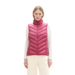 Tom Tailor Damen Tom Tailor Steppweste mit Rei&szlig;verschlusstaschen pink M