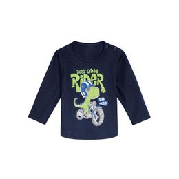 TRIGEMA Jungen Sweatshirt &raquo;TRIGEMA Langarmshirt mit gro&szlig;em Dino-Printmotiv&laquo; blau 80