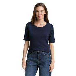 Tom Tailor Damen Tom Tailor T-Shirt mit gro&szlig;em Rundhalsausschnitt blau M