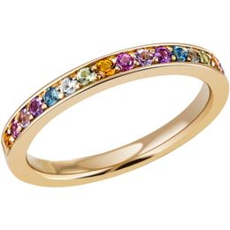 Firetti Damen Fingerring &raquo;Schmuck Geschenk Silber 925 Silberring Ring Regenbogen&laquo; mit Amethyst, Rhodolith, Citrin, Peridot, Topas bunt