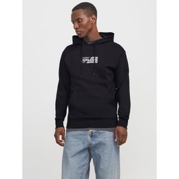 Jack & Jones Jack & Jones Herren Kapuzensweatshirt &raquo;JJECORP GRAPHIC SWEAT HOOD NOOS&laquo;, mit Logo Print schwarz L
