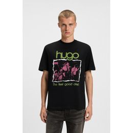 Hugo Blue Damen HUGO Blue T-Shirt &raquo;Nopix&laquo; mit Fotodruck schwarz XXL