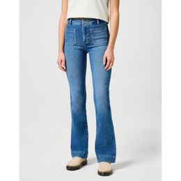 Wrangler Damen Bootcut-Jeans &raquo;Flare&laquo; im Retro-Design mit ausgestelltem Bein blau 29, L&auml;nge 34