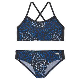 Buffalo M&auml;dchen Bustier-Bikini mit Druck und Uniparts blau 170/176, N-Gr