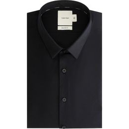 Calvin Klein Herren Businesshemd &raquo;XSLIM ESNTL POPLIN NOS STR SLD&laquo; Mit Rundhalsausschnitt schwarz 38, N-Gr