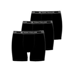Tom Tailor Herren Tom Tailor Boxershorts &raquo;Buffer&laquo; 3er Pack, bequem, basic, eng, atmungsaktiv, Logobund, Baumwollmix schwarz L