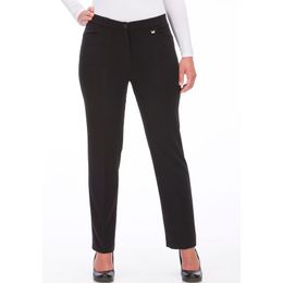 KjBRAND Damen KjBRAND Stoffhose &raquo;Hose Bea in Bi-Stretch Kammgarnoptik mit B&uuml;gelfalte&laquo; Sommerhose, ideal f&uuml;r kr&auml;ftige Oberschenkel schwarz 27, K-Gr
