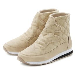 Lascana Damen Lascana Stiefelette Stiefel, Winterstiefel, sportive Boots VEGAN beige 39