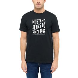 Mustang Herren Mustang Kurzarmshirt &raquo;Style Austin&laquo; mit Logo-Print schwarz XXL