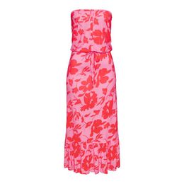 Lascana Damen Lascana Midikleid in floralem Design mit Volant am Rocksaum rosa 38, N-Gr