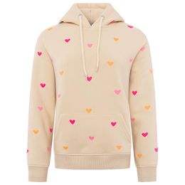 Zwillingsherz Damen Hoodie &raquo;"Hearts"&laquo;, mit Mini Me Style f&uuml;r M&uuml;tter & T&ouml;chter beige SM (S/M)