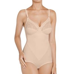 Triumph Damen Miederbody &raquo;Formfit BS X&laquo; florale Spitze, runder R&uuml;ckenausschnitt, tiefer V-Ausschnitt beige 85, Cup C