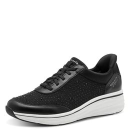 Tamaris Damen Slip-On Sneaker , Keilabsatz, Schlupfschuh, Freizeitschuh in veganer Verarbeitung schwarz 38