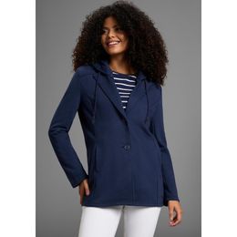 Kangaroos Damen Kangaroos Sweatblazer mit abkn&ouml;pfbarer Kapuze blau 40