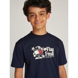 Tommy Hilfiger Jungen T-Shirt &raquo;FLAG FUN TEE SS&laquo; mit Logodruck blau 6 (116)