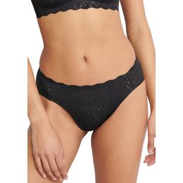 Sloggi Damen Sloggi Slip &raquo;ZERO Feel Bliss High leg&laquo; unsichtbar mit Spitzenoptik schwarz M