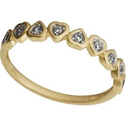 Firetti Damen Fingerring &raquo;Schmuck Geschenk Gold 333 Damenring Goldring Herz Bicolor&laquo; mit Zirkonia (synth.) gelb