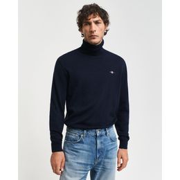 Gant Herren Strickpullover &raquo;CTN/WO ROLLNECK&laquo; Mit Rundhalsausschnitt blau M