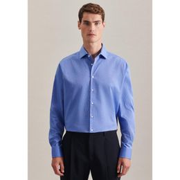 Seidensticker Herren Seidensticker Businesshemd &raquo;Schwarze Rose&laquo; Slim 1/1 Kentkragen Uni blau XL43, normale &Auml;rmell&auml;ngen