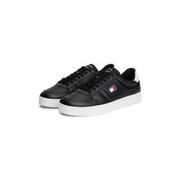 Tommy Jeans Herren Sneaker &raquo;TJM THE GREENWICH NEW ESS&laquo; , Freizeitschuh, Halbschuh, Schn&uuml;rschuh im Basekt-Style schwarz-wei&szlig; 42