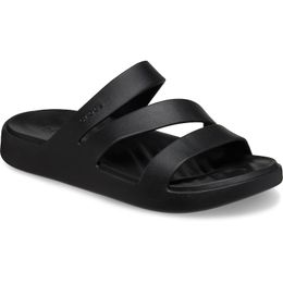 Crocs Damen Badepantolette &raquo;Getaway Strappy&laquo; , Sommerschuh, Badeschuh, Poolslides mit modischen Riemchen schwarz 41
